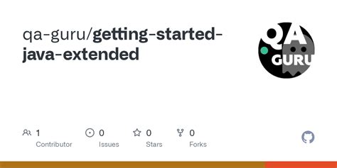 GitHub Qa Guru Getting Started Java Extended