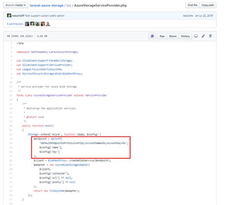 Php Trying To Use Azure Storage Emulator In Laravel Stack Overflow