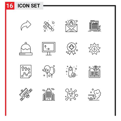 User Interface Pack Of 16 Basic Outlines Of Christmas Investment Bug Financial Calculation