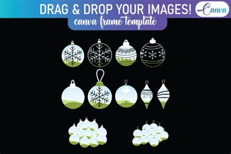 Christmas Balls Canva Frame Template Graphic By Templify · Creative Fabrica