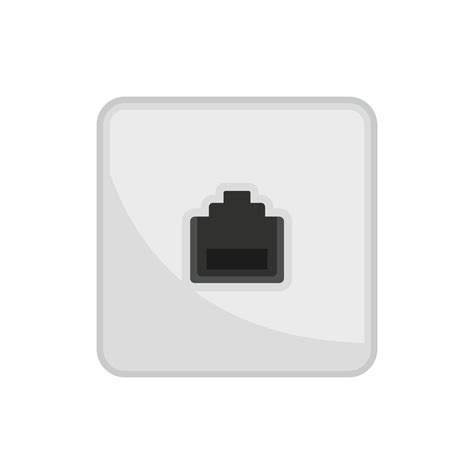 Lan Port Wall Socket Icon Flat Isolated Vector 14989404 Vector Art At