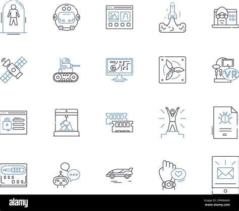 Cybersecurity Outline Icons Collection Cybersecurity Hacking Malware
