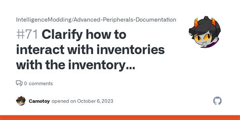 Clarify How To Interact With Inventories With The Inventory Manager · Issue 71