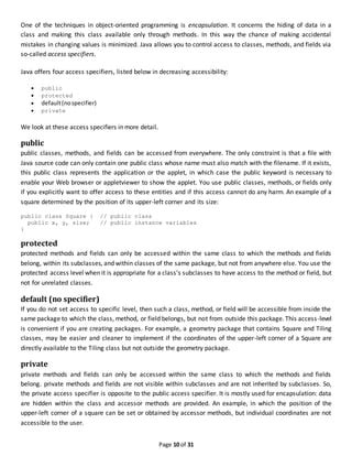 Class Notes Week On Class Objects And Methods DOCX