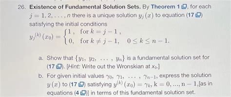Solved Existence Of Fundamental Solution Sets By Theorem 1