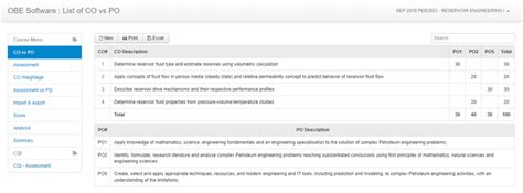 Screenshot Of Utps Outcome Based Education Obe Software Download