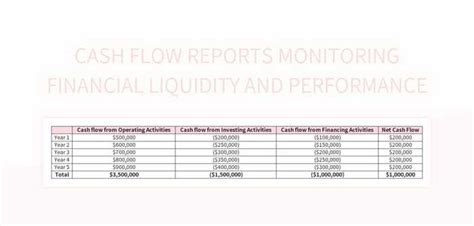 Cash Flow Reports Monitoring Financial Liquidity And Performance Excel