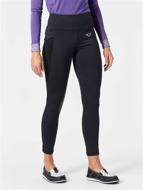 Tuffrider Ladies Minerva Equicool Knee Patch Tights Riding Warehouse