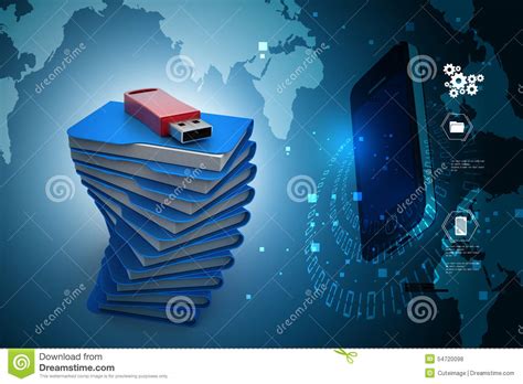 Usb Drive With File Folder Stock Illustration Illustration Of Privacy