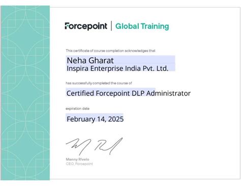 neha gharat on linkedin forcepoint dlp cybersecurity certification datasecurity dss