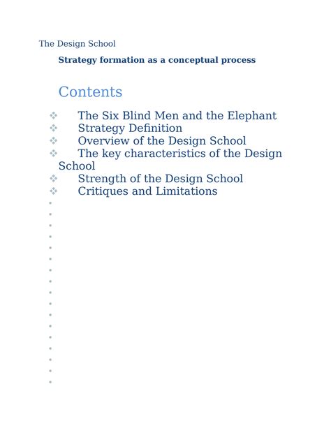 The Design School Of Thought The Design School Strategy Formation As A Conceptual Process
