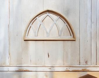 Farmhouse Half Moon Wooden Wall Window Arch Wood Cathedral Window Etsy