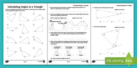 👉 calculating angles in triangles activity sheets twinkl ks2