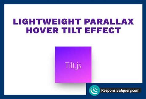 Lightweight Parallax Hover Tilt Effect Responsive Jquery Parallax Tilt Hover