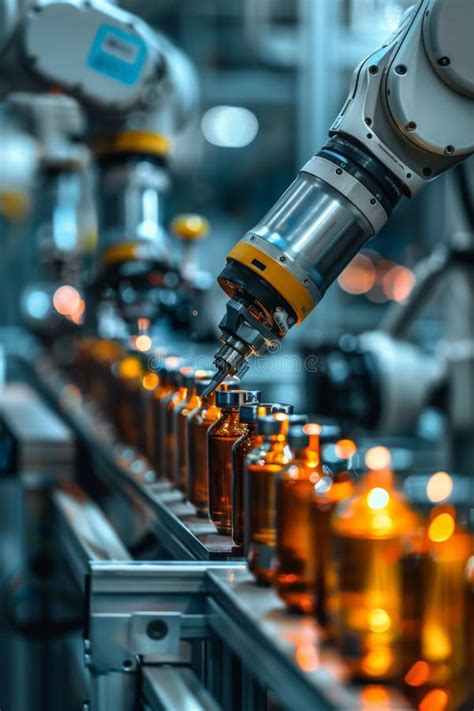 Robotic Arm On Assembly Line Showcases Precision Work Industrial Automation And Robotics