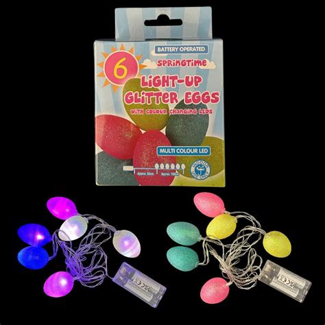 Led Glitter Egg String Lights Glowtopia