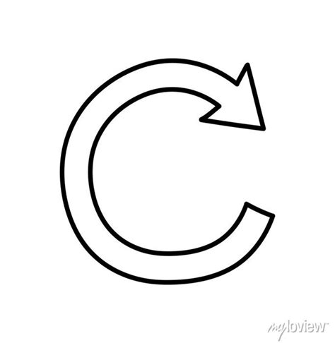 Clockwise Rotating Arrow Icon Hand Drawn Vector Illustration Posters