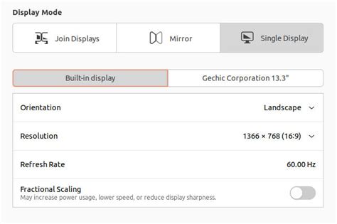 Linux Display Settings Gechic