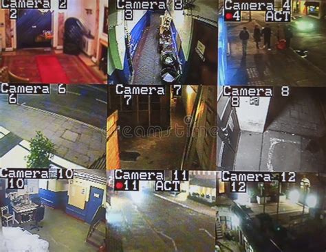 Cctv Monitor Screen Stock Image Image Of Crime Parking 31812271