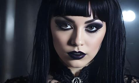 Closeup Portrait Photo Of Beautiful Goth Woman Premium Ai Generated Image