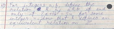 solved for integers a b define the relation of r by a 3b 5n