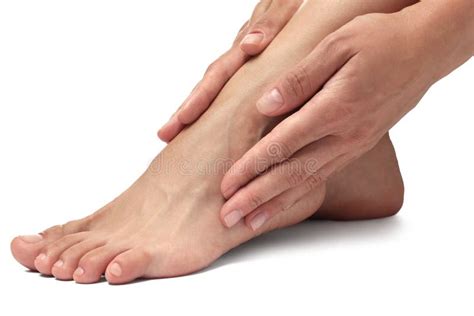 Woman Touching Her Smooth Feet On White Background Closeup Stock Image Image Of Care Health