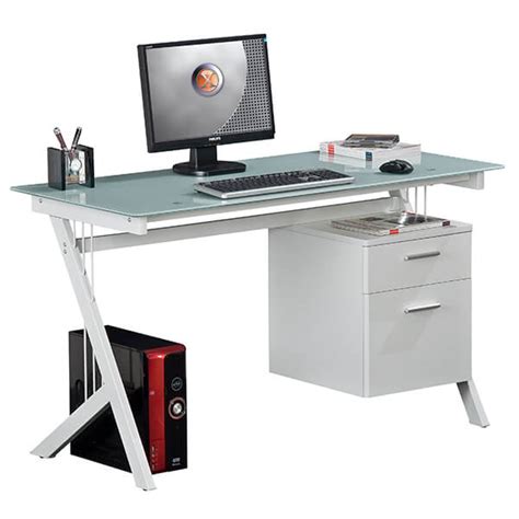 Glass Computer Desk Glass Top Computer Desk Long Sheng