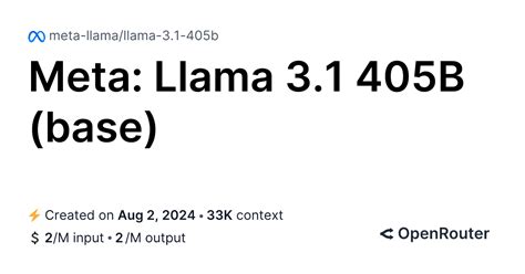 meta llama 3 1 405b base available model versions openrouter