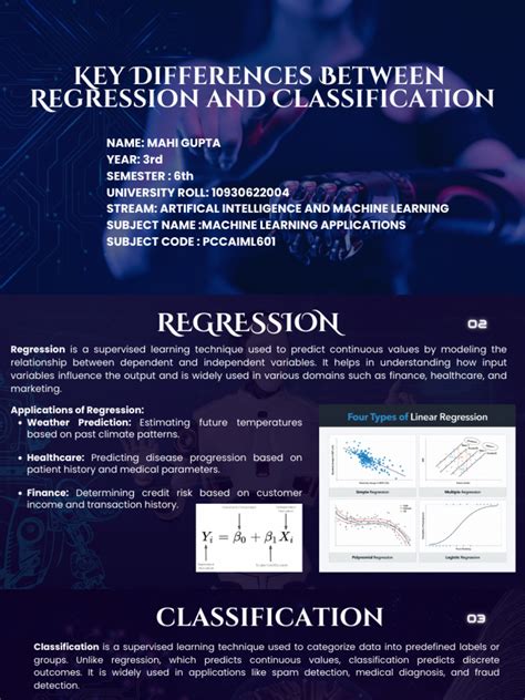 Key Differences Between Regression And Classification Pdf Statistical Classification