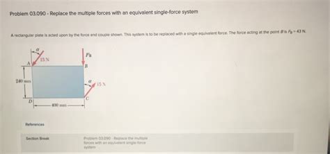 solved problem 03 090 replace the multiple forces with an