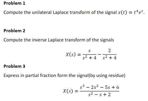 solved problem 1 compute the unilateral laplace transform of