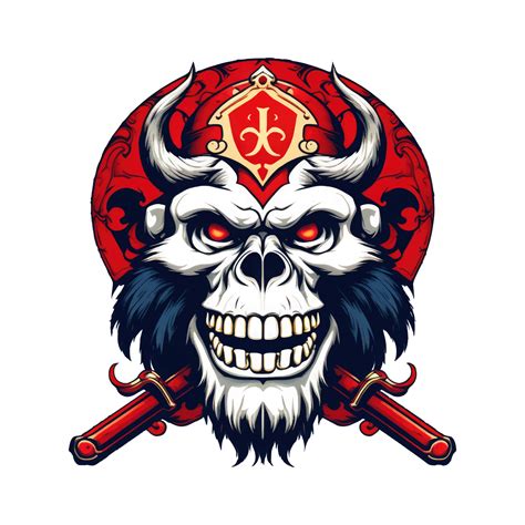 Illustration Monkey Of A Red Horned Devil Skull 44022535 Png
