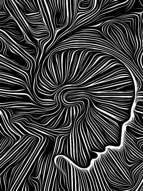 Grabar En Madera Del Vrtice De La Mente Stock De Ilustración Ilustración De Perfil