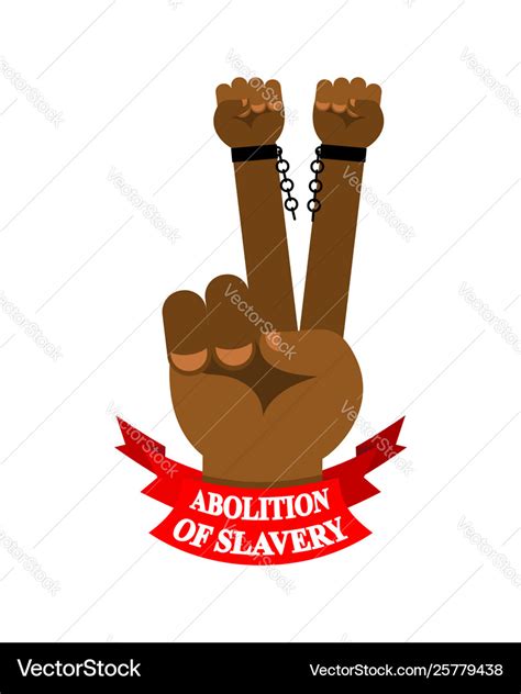 Abolition Slavery Hand Symbol Victory Arm Vector Image