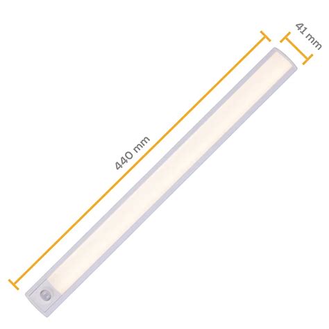 Tcp Led Plus Rechargeable Sensor Bar Light 440mm Pir 200 Lumens Warm White