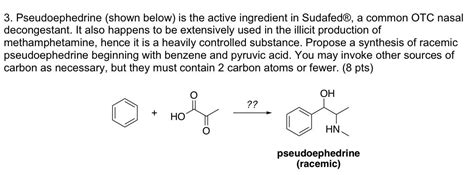 3 Pseudoephedrine Shown Below Is The Active