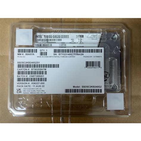 SSDSC2KB240GZ01 S4520 240G SATA 2.5inch SATA3 Solid State Drive ...