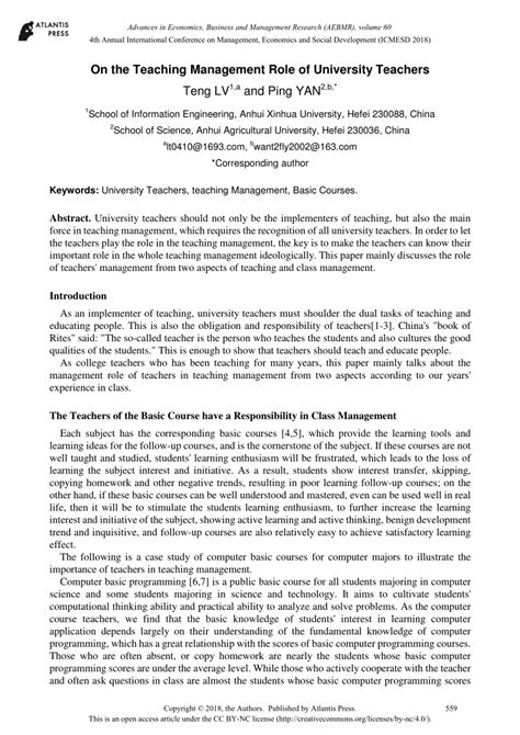 Pdf On The Teaching Management Role Of University Teachers