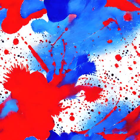 Red Offwhite And Blue Abstract Background With Oil Paint Splatter