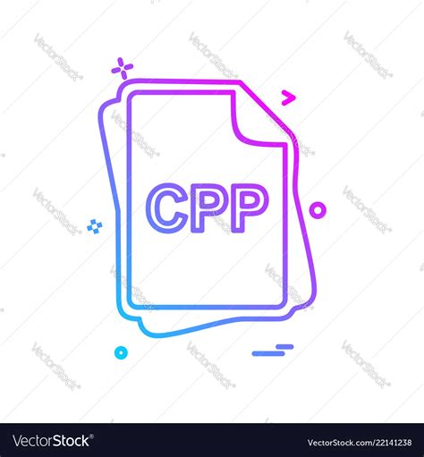 Cpp File Type Icon Design Royalty Free Vector Image