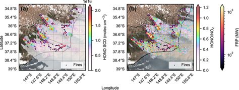 A TROPOMI HONO SCD And VIIRS FRP And B TROPOMI HONO NO2 And VIIRS Download Scientific