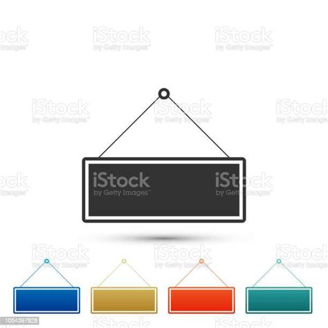 간판 아이콘 흰색 배경에 고립입니다 기호를 걸려 컬러 아이콘에 요소를 설정 합니다 평면 디자인입니다 벡터 일러스트 레이 션 누름 버튼에 대한 스톡 벡터 아트 및 기타 이미지