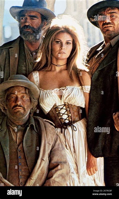 Strother Martin Jack Elam Raquel Welch And Ernest Borgnine Film Hannie