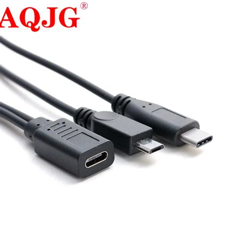 2 in 1 Micro USB Female to USB C Type C USB 3.1 type c & Micro USB Male ...