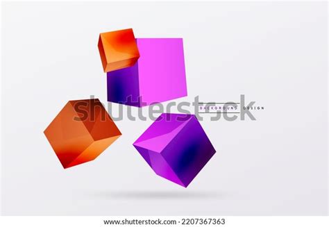 3d Cubes Vector Abstract Background Composition Stock Vector Royalty