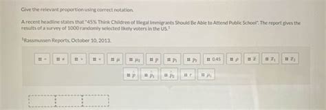 Solved Give The Relevant Proportion Using Correct Notation A Recent Answer Transtutors