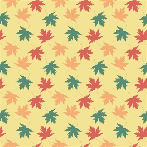 Premium Vector Seamless Pattern Of Autumn Falling Maple Leaves
