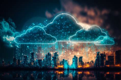 Digital Cloud Computing On Smart City Technology Concept Generative Ai