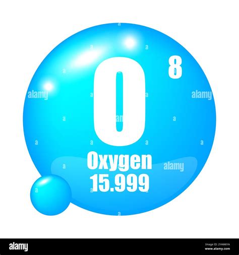 Oxygen Element Symbol O Atomic Number 8 Atomic Mass 15999 Blue Circle Stock Vector Image