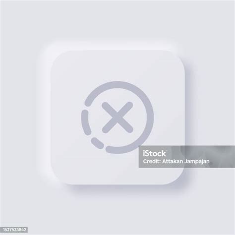 Cross Icon White Neumorphism Soft Ui Design For Web Design Application Ui And More Button Vector